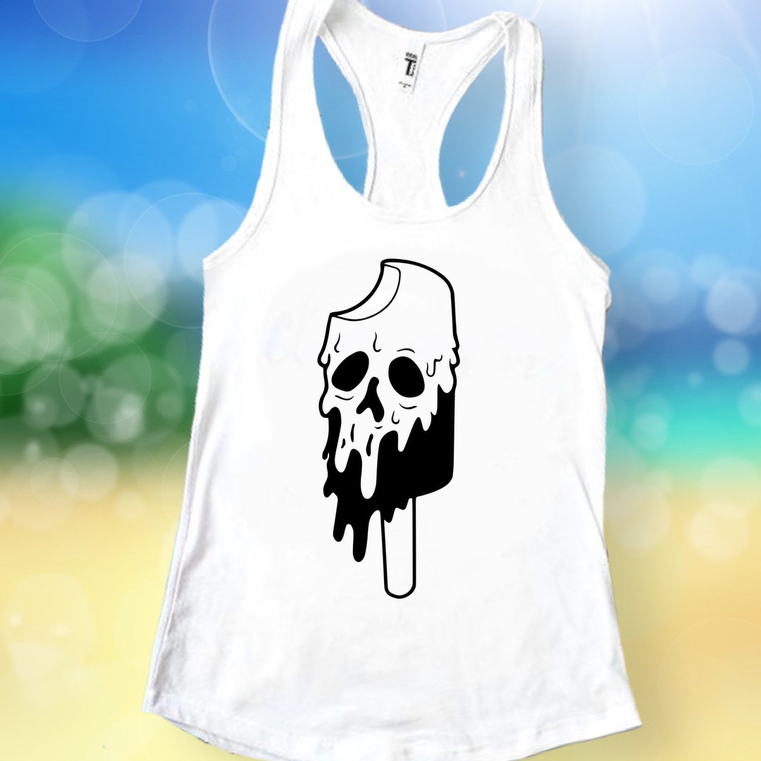 Spooky Skull Popsicle Summer Goth Tank Top | Creepy Summer Spooky ...