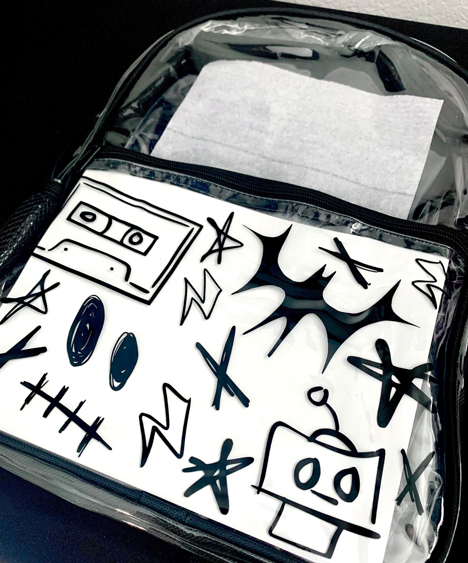 90s Punk Emo Doodles Backpack for Adults or Kids 15 Creepy Cute Clear ...
