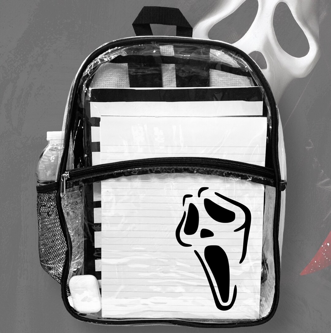Scream Ghostface Clear Backpack 15 Clear Creepy Horror Backpack Goth ...