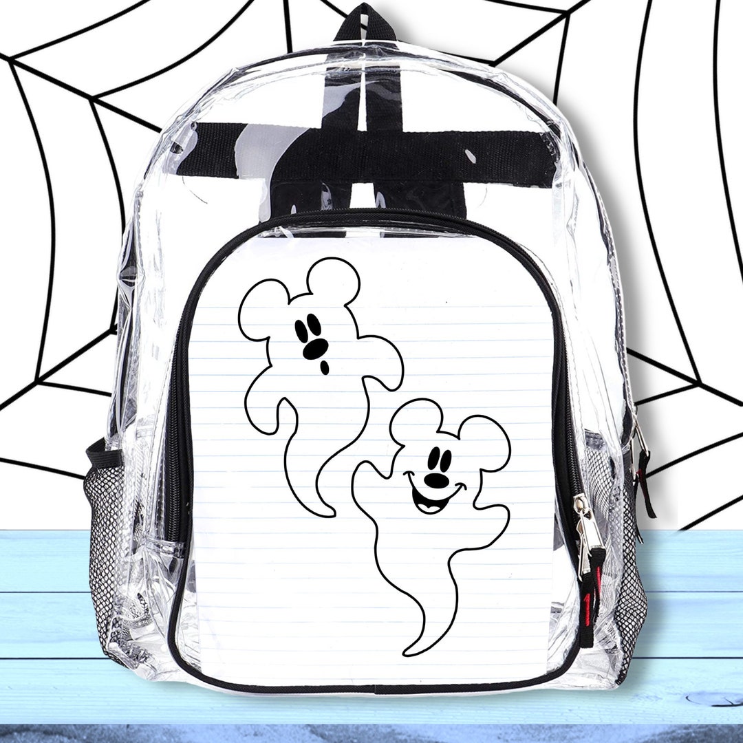 Mickey Ghosts Clear Backpack | 16 1/2” Clear Spooky Cute Backpack ...