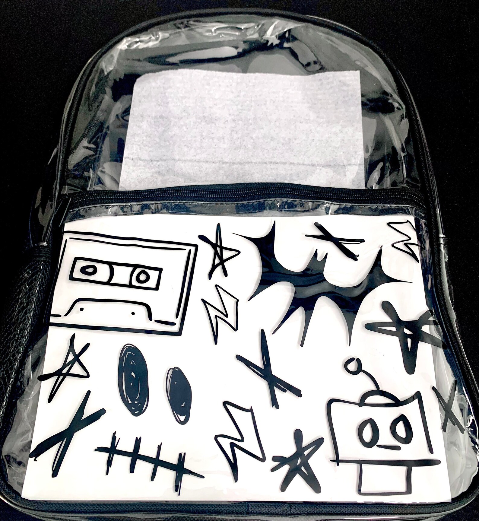 90s Punk Emo Doodles Backpack for Adults or Kids 15 Creepy Cute Clear ...