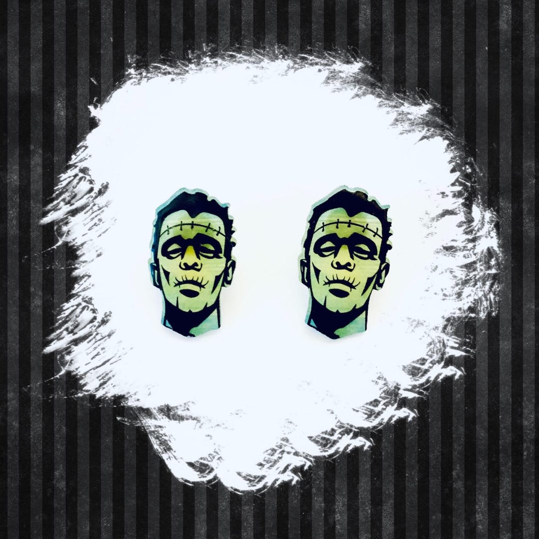 Frankenstein Monster Horror Stud Earrings | Classic Horror Movie ...