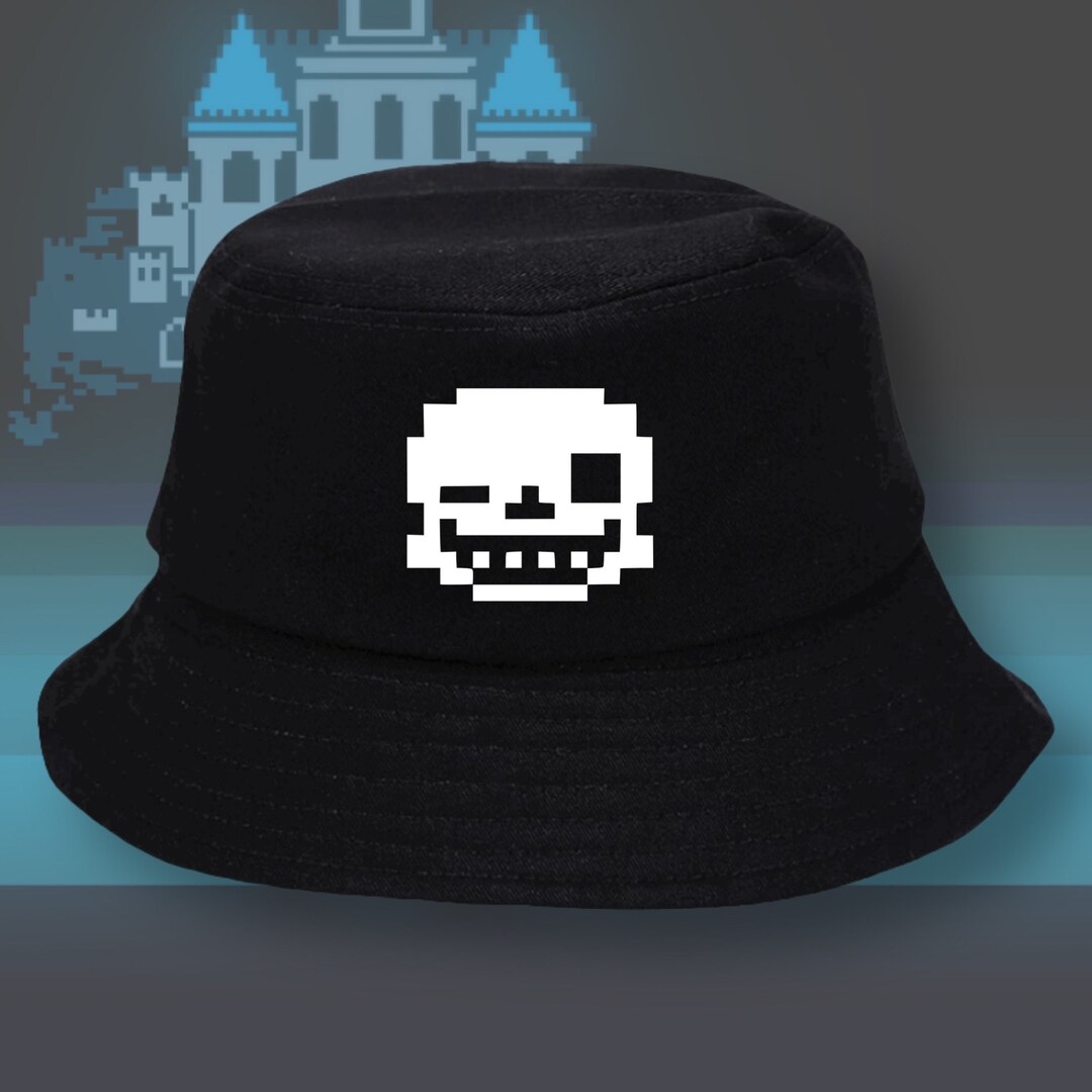 Undertale Sans the Skeleton Bucket Hat | Spooky Black & White Gaming ...