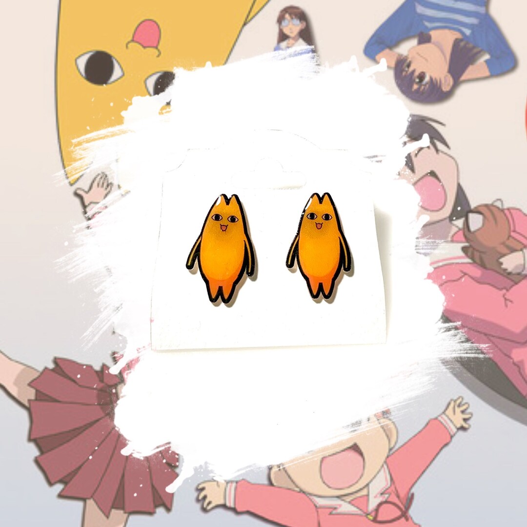 Azumanga Daioh Chiyo’s Father Stud Earrings | Chiyo’s Dad Azumanga Cat ...
