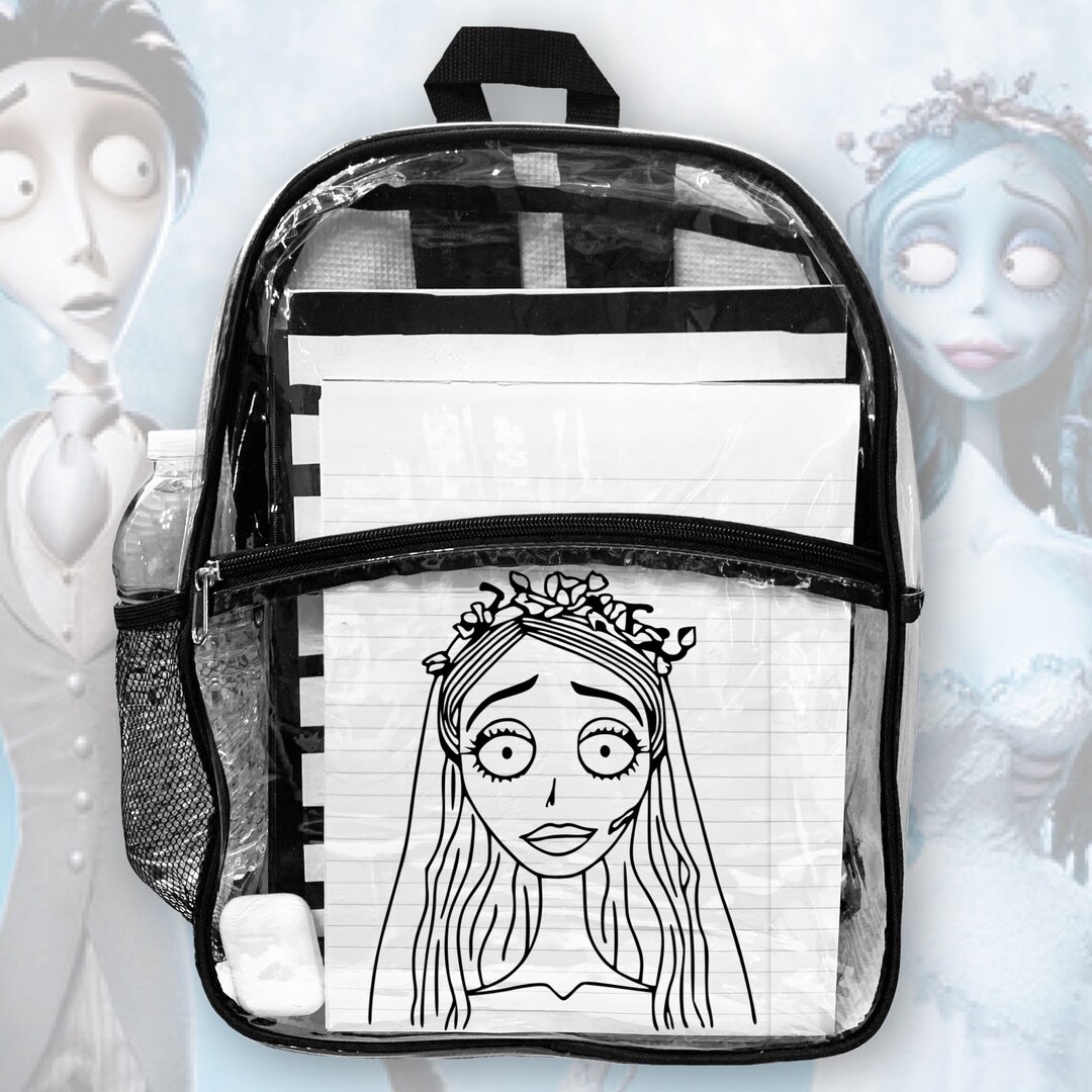 Corpse Bride Emily Clear Backpack for Adults or Kids! | 15” Clear ...