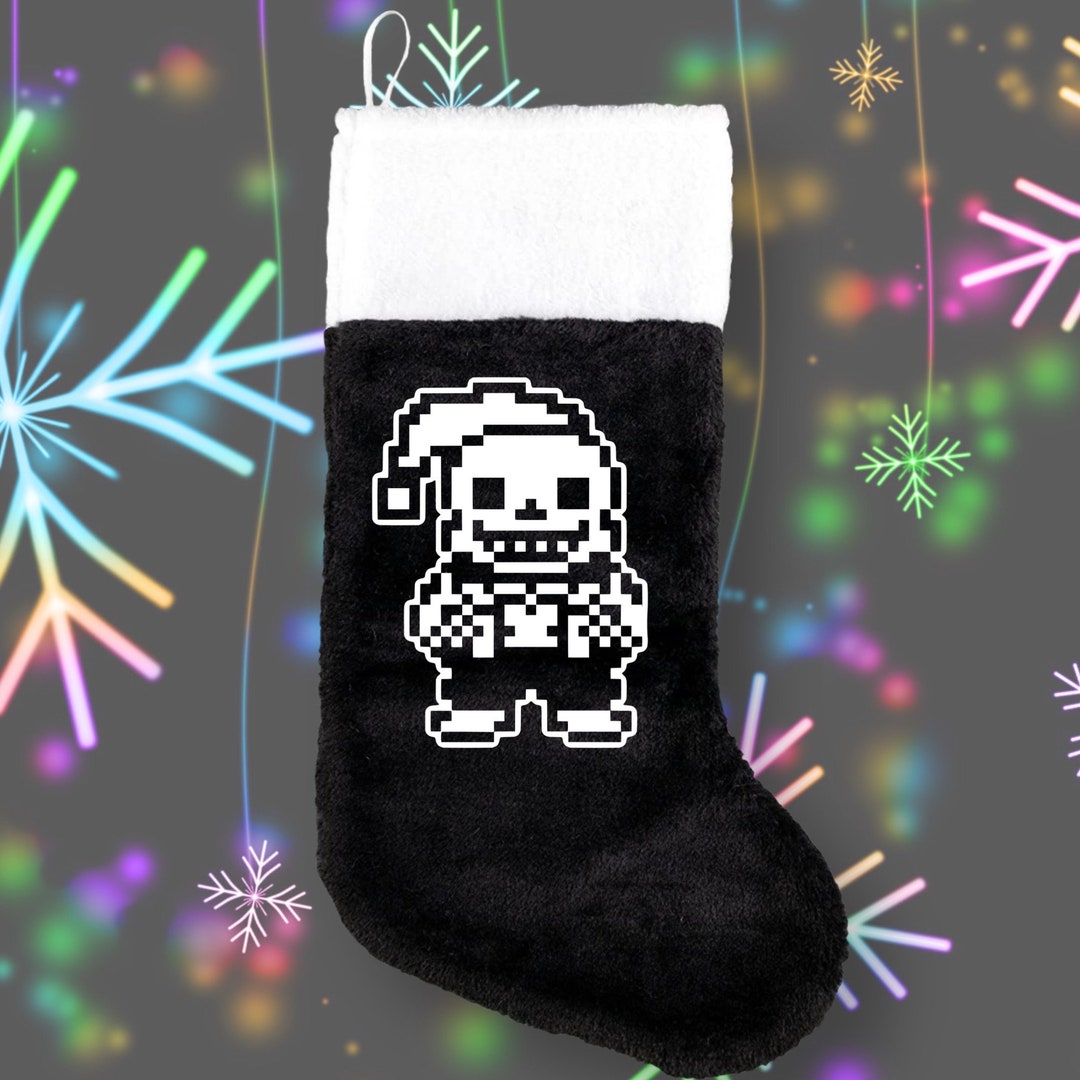 Sans the Skeleton Black Christmas Stocking Undertale Sans Xmas Stocking ...