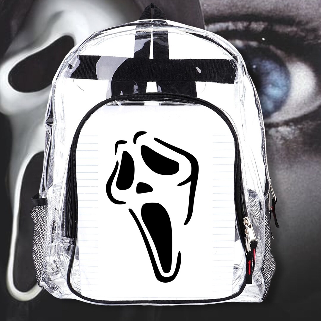 Scream Ghostface Large Clear Backpack 16 1/2 Clear Spooky Backpack ...