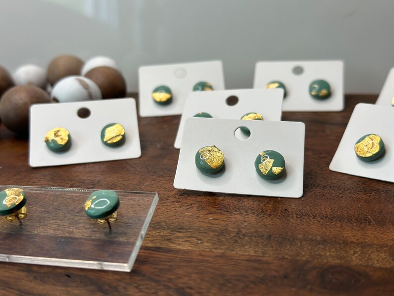 Glossy Green & Gold Posts - Etsy