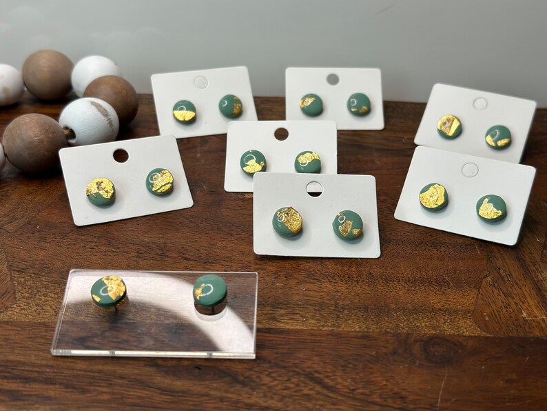 Glossy Green & Gold Posts - Etsy