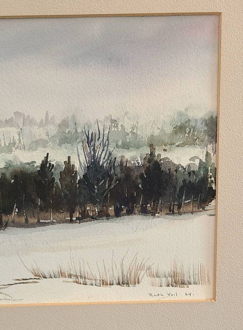 Ruth Vail Geiser Watercolor Painting Winter Scene 1964 Vintage - Etsy