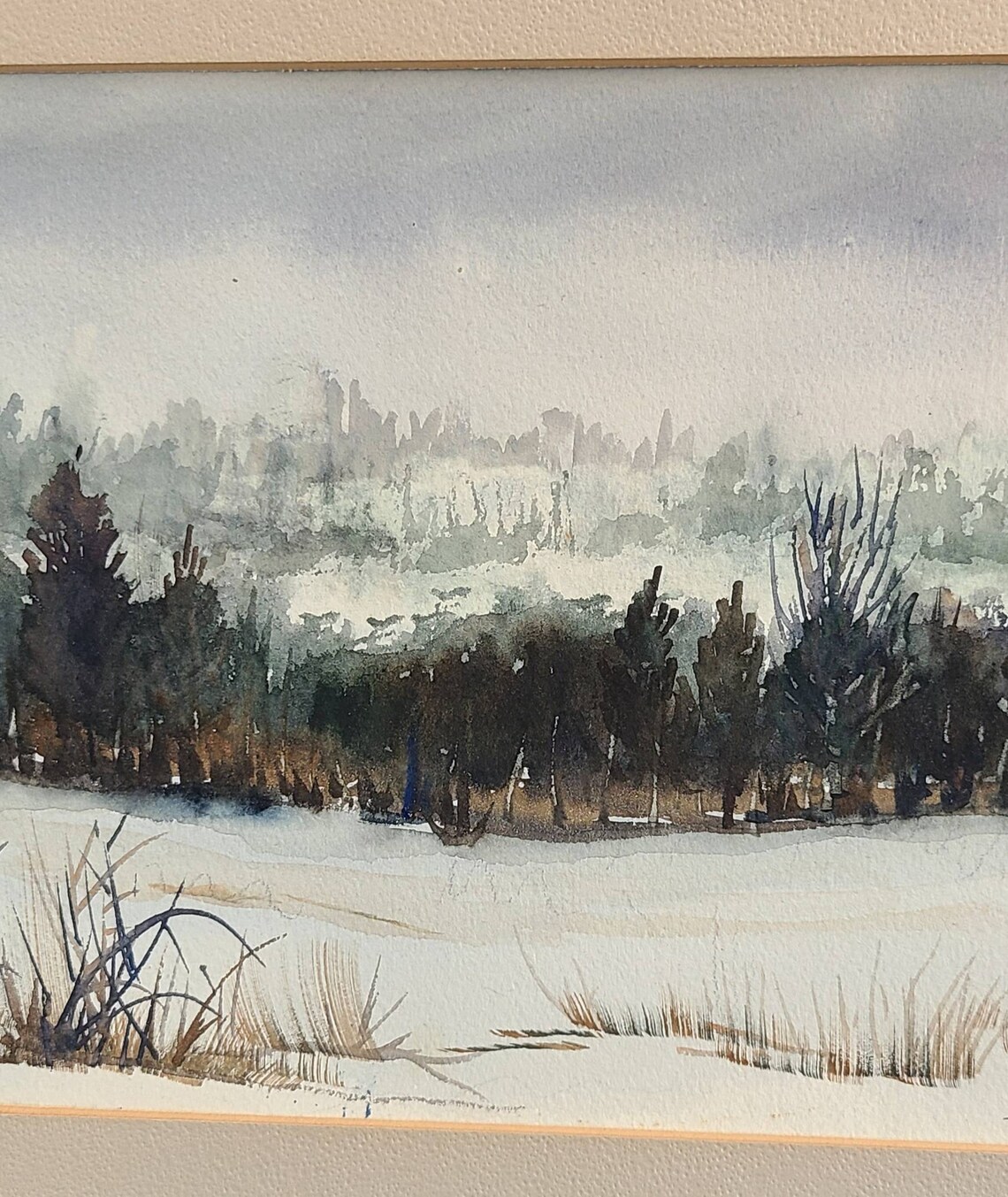 Ruth Vail Geiser Watercolor Painting Winter Scene 1964 Vintage - Etsy