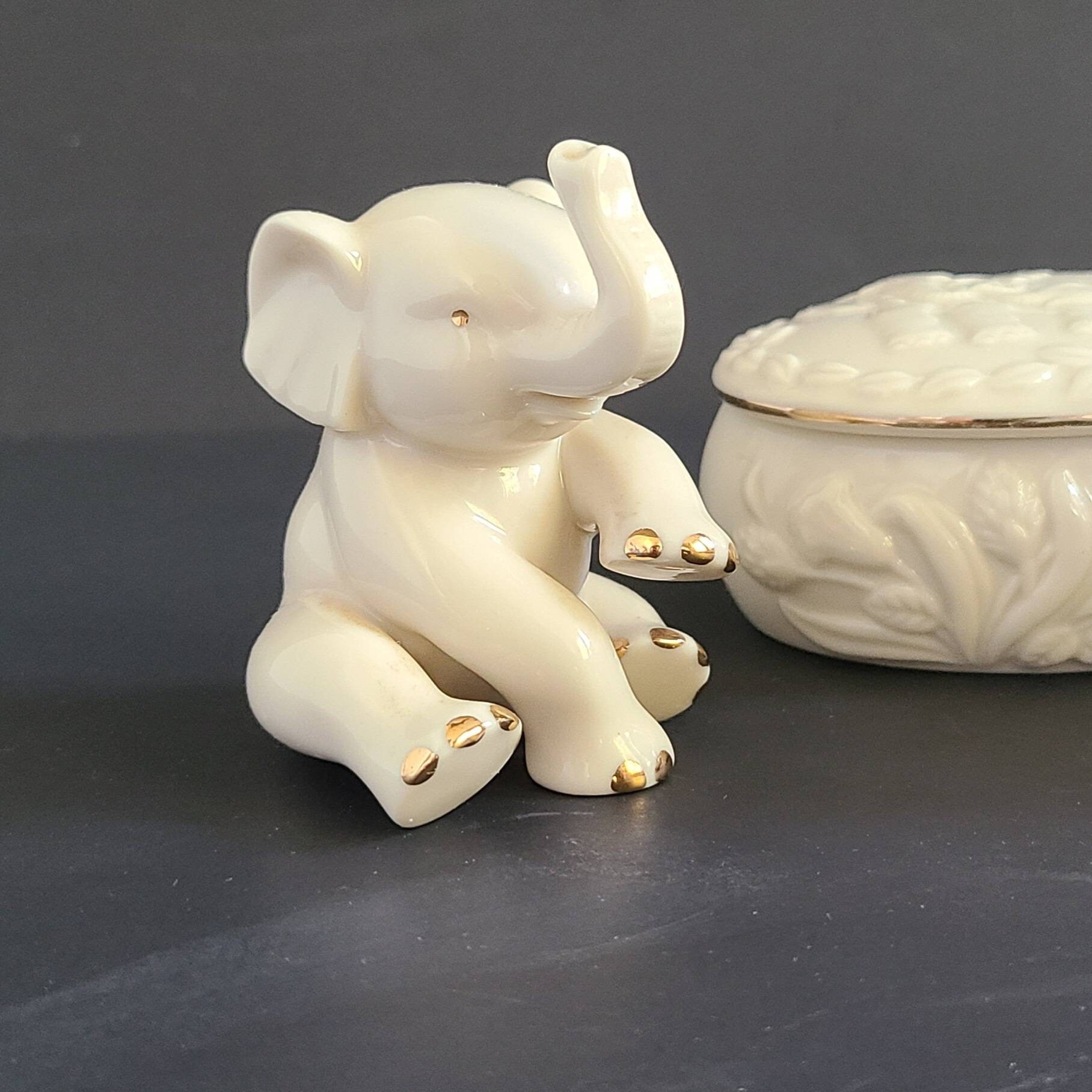 Lenox Elephant Collection of Two Figurines and a Trinket Box - Etsy