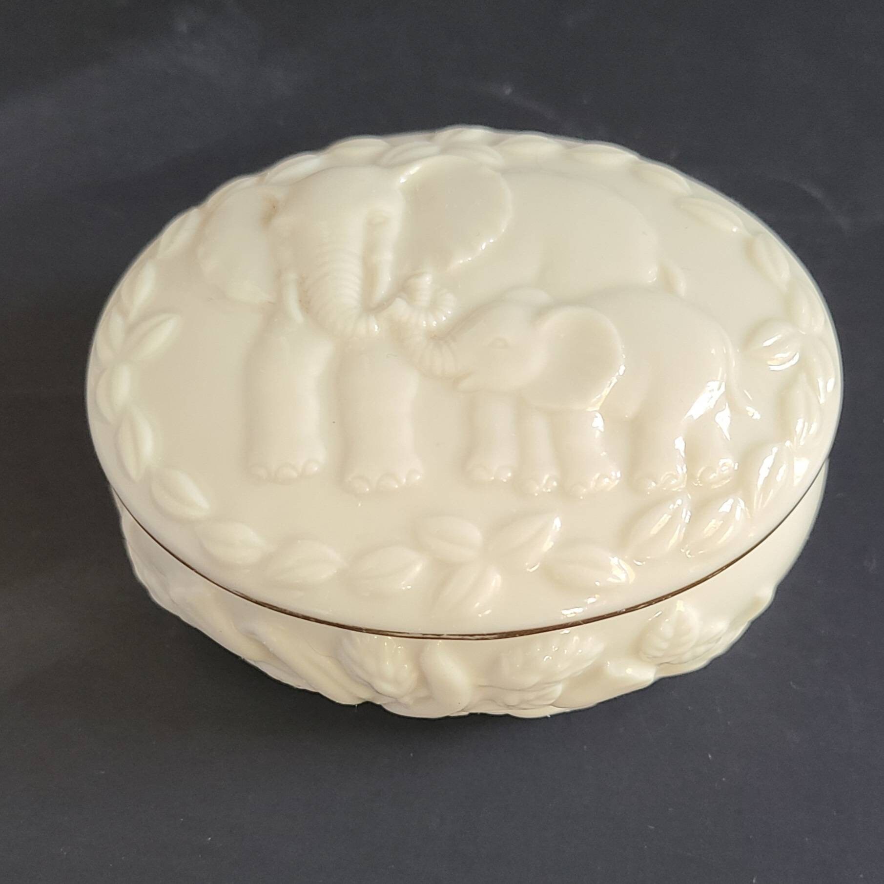 Lenox Elephant Collection of Two Figurines and a Trinket Box - Etsy