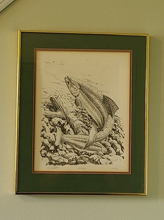 Vic Erickson Rainbows Trout Signed and Numbered Print Framed - Etsy