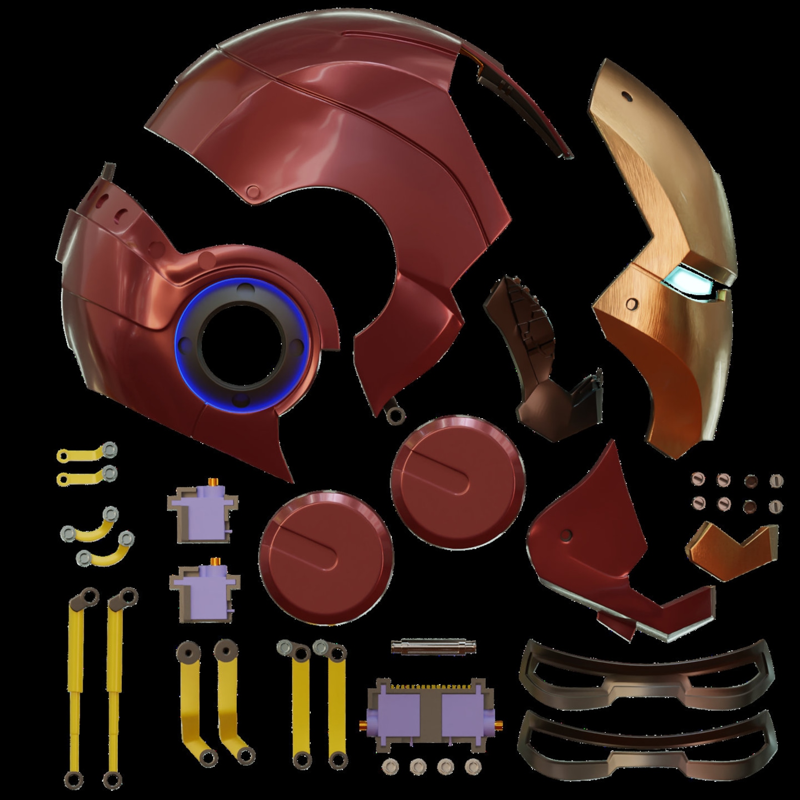 Iron Man MK7 Helmet STL 3D Print Model: Full Motorization - Etsy