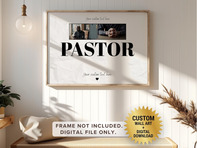 Custom Pastor Wall Art Printable, Personalized Ministry Gift, Digital ...