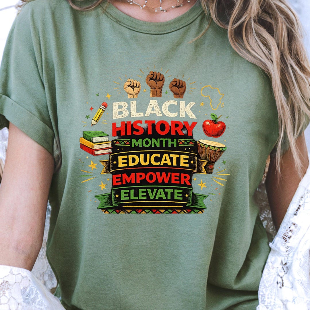Black History Month PNG, Educate Empower Elevate Design, Afro Pride ...