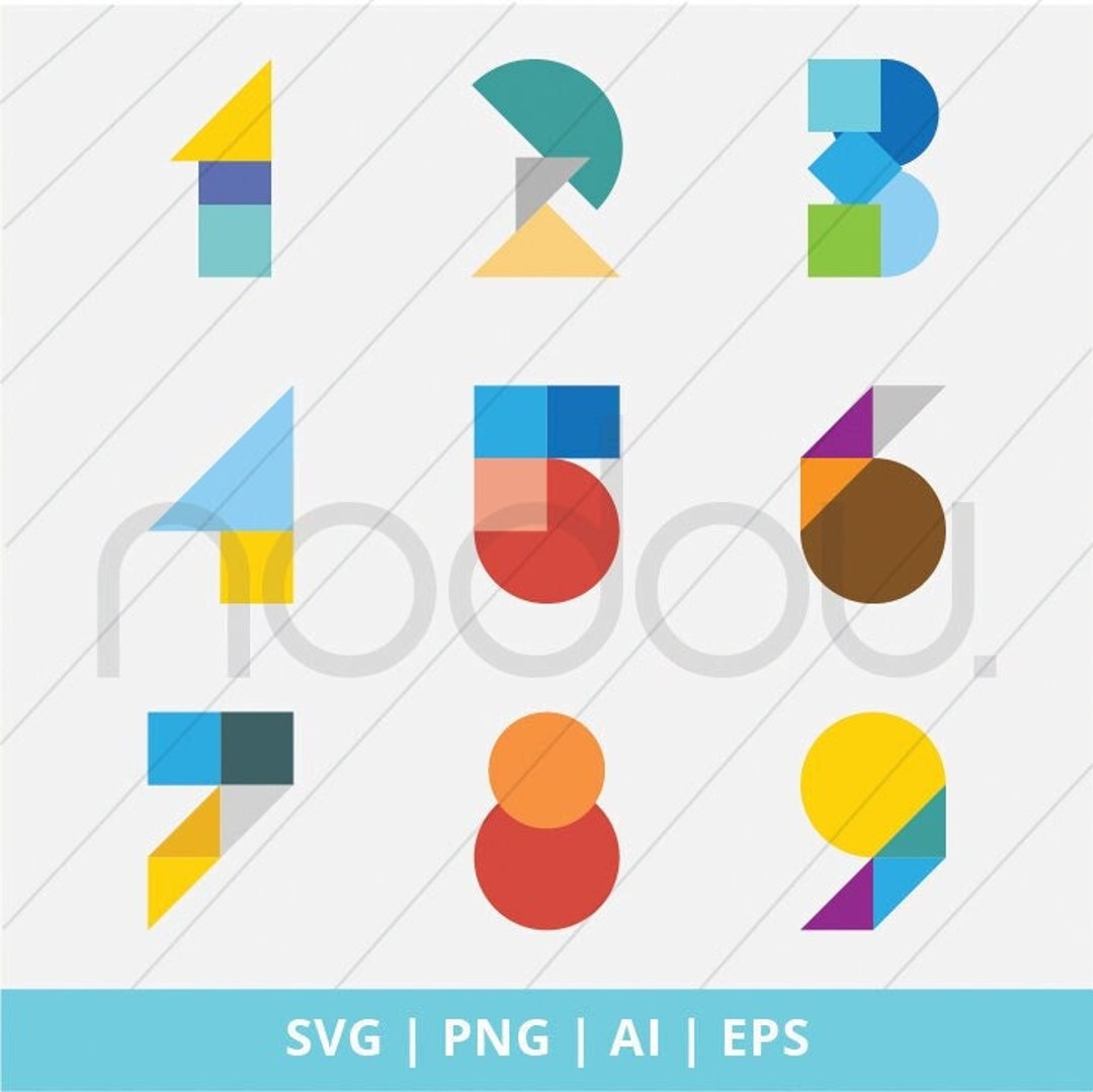 NÚMEROS GEOMÉTRICOS Vector / Números Vector / Geometría - Etsy España