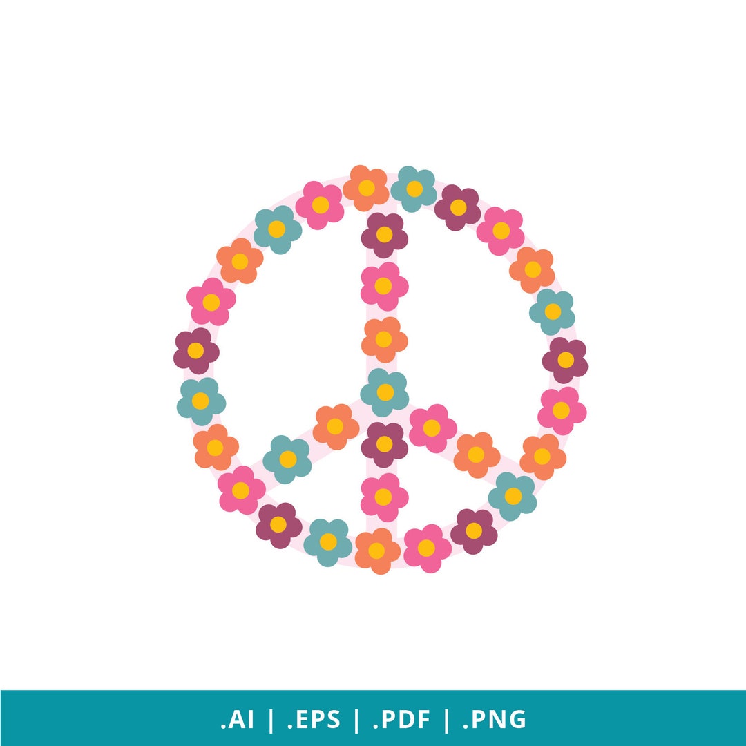 Floral Peace Sign Vector File Floral Peace Sign SVG Floral Peace Sign ...