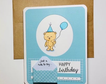 Happy Birthday Bear Card - Etsy
