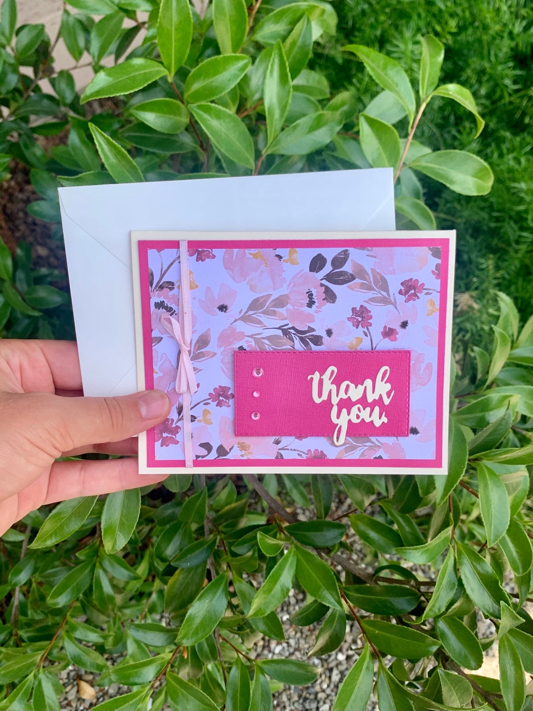 Pretty Pink Thank You Cards, Beautiful Floral Cards, Die Cut Cards ...