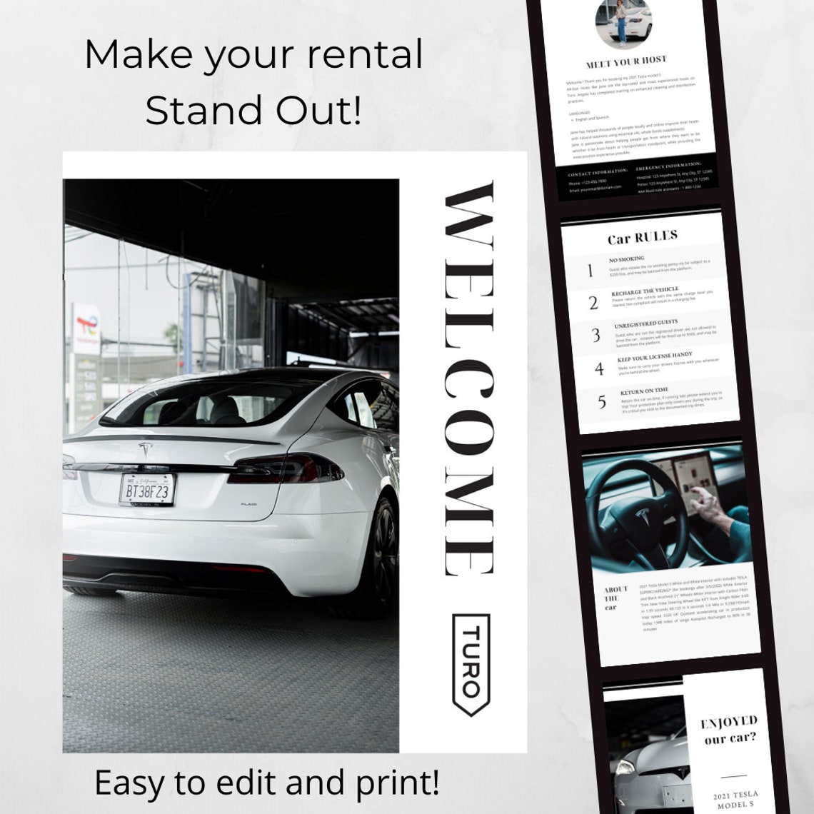Turo Welcome Book, Car Rental Welcome Book - Etsy