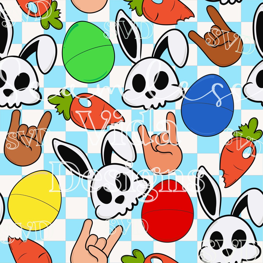 Blue Checker Rocker Bunny - Etsy