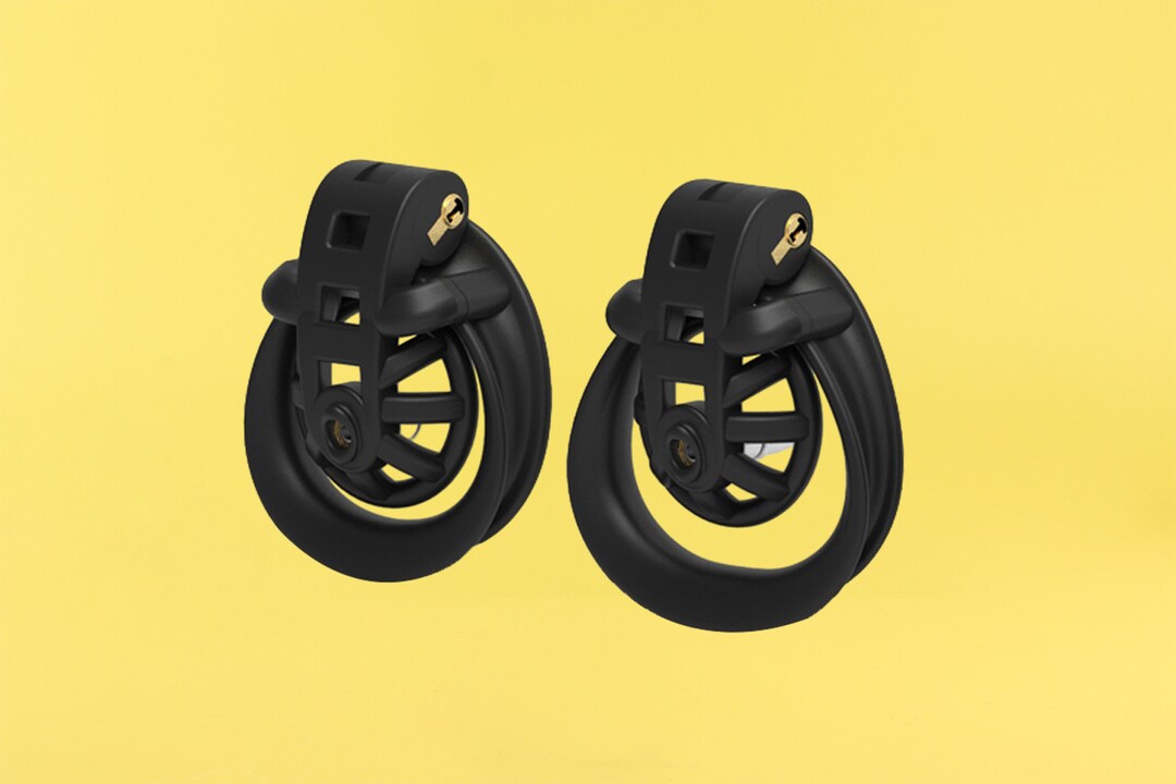 Nylon Resin Chastity Cage. Black Python Series. Flat Chastity Lock ...