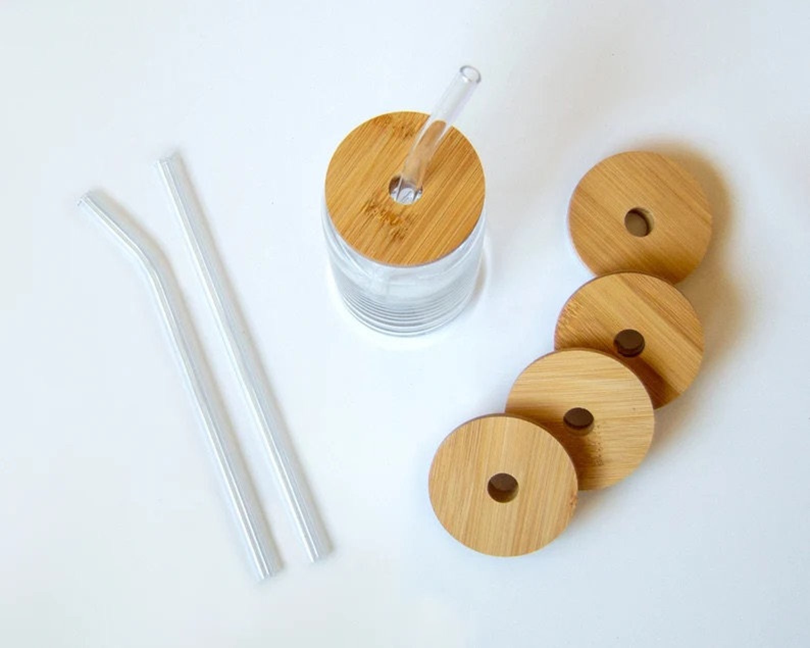 Blank Libbey Beer Can Glass Bamboo Lid Glass Straw 16oz 20oz Bulk Glassware Etsy