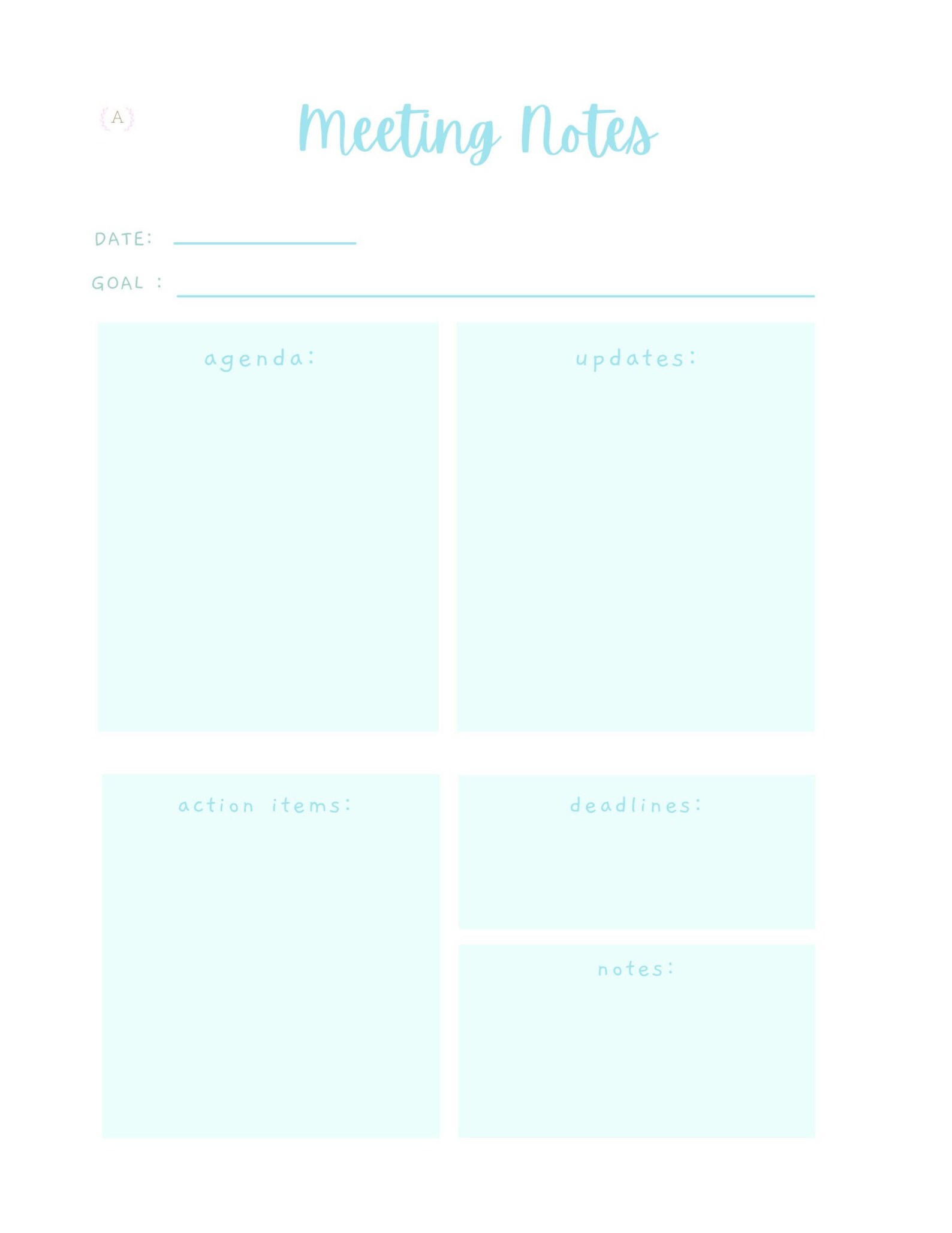 Editable Meeting Notes Template Meeting Notes Template - Etsy