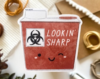 Sharps Container Sticker - Etsy