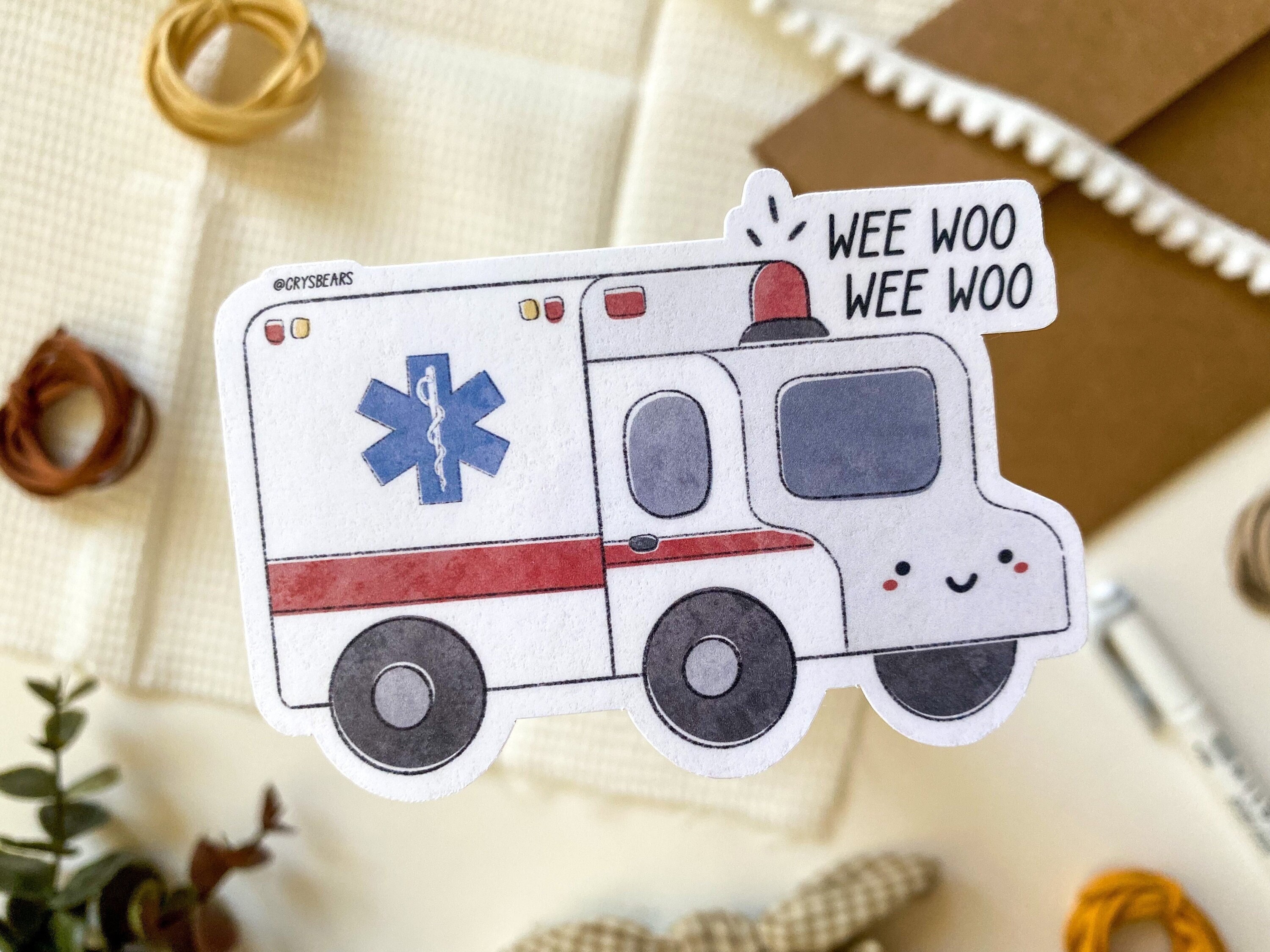 Wee Woo Wee Woo Ambulance Sticker Emergency Room Sticker - Etsy
