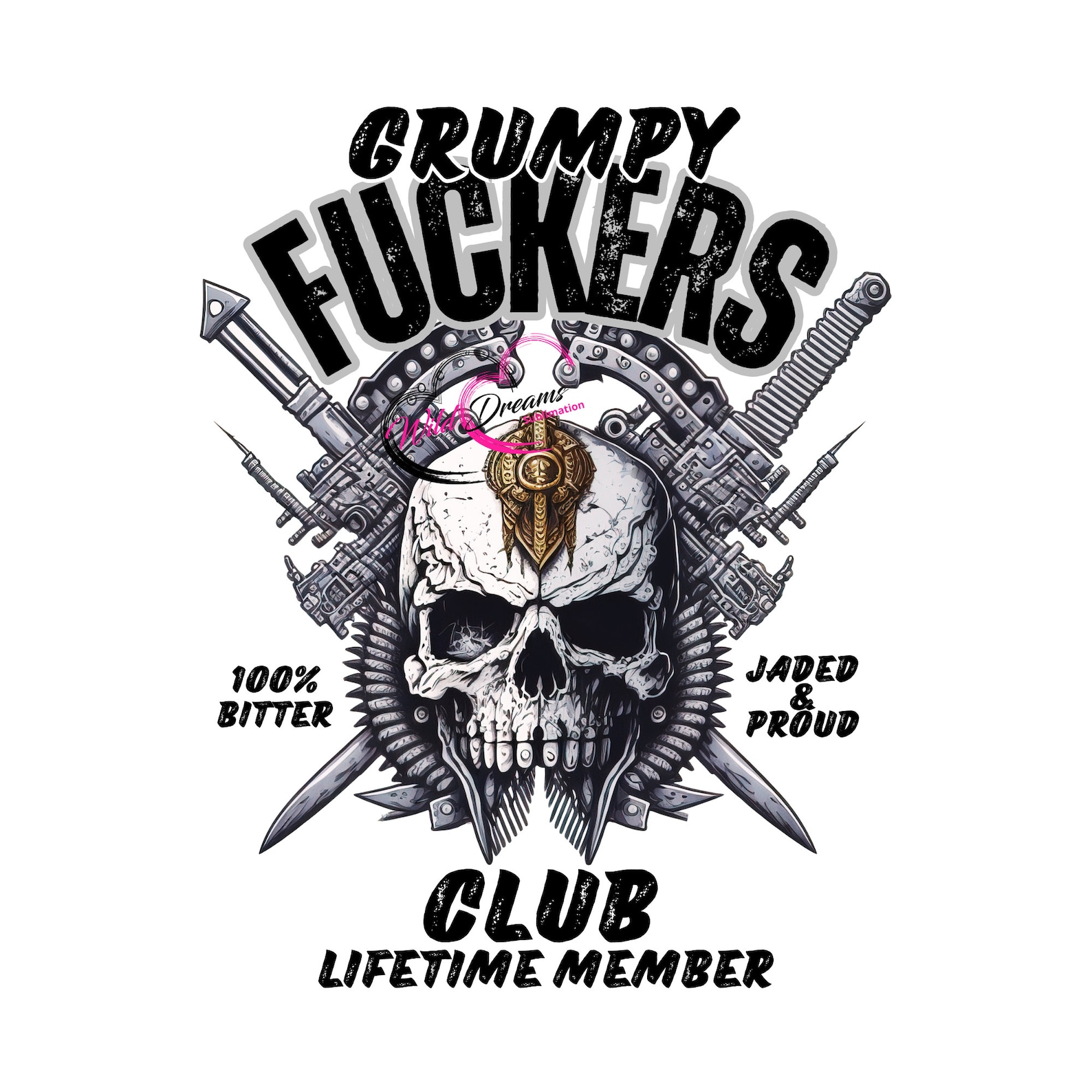 Grumpy Fuckers Club Skull and Daggers High Quality PNG Instant Download ...