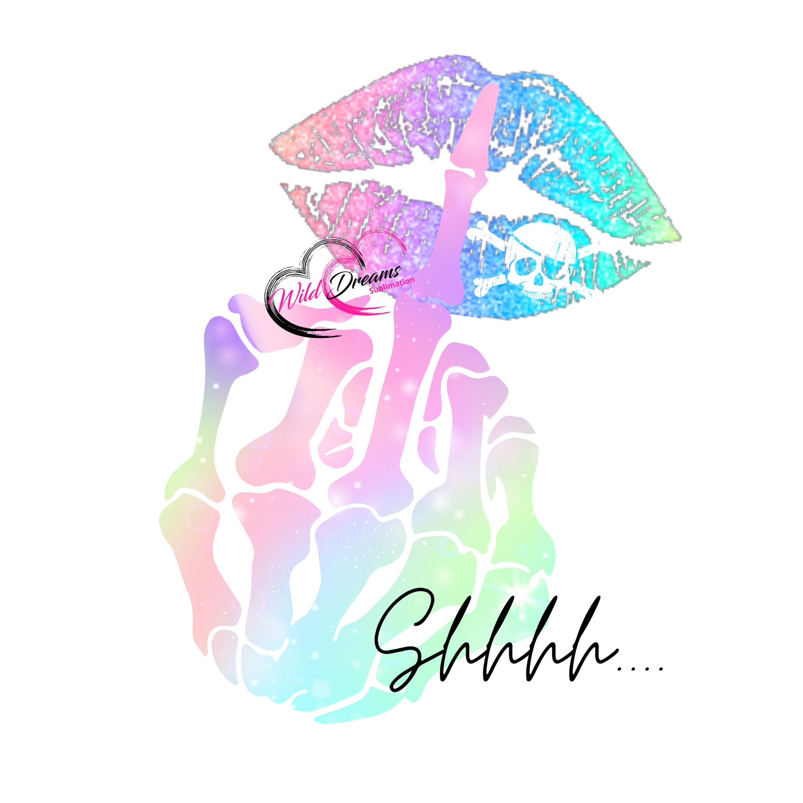 Shhhh.... Middle Finger With Lips and Skull High Quality PNG Instant ...