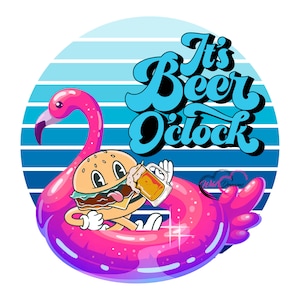 It's Beer O'clock High Quality PNG Instant Download | Funny Summer Fun ...
