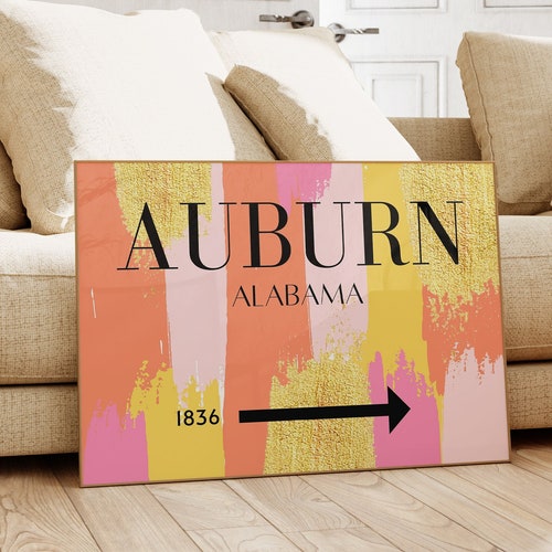 Orange and Pink Preppy Poster Custom City Wall Art Preppy - Etsy