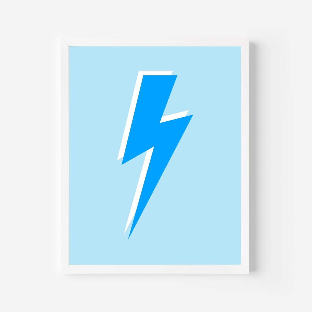 Blue Retro Preppy Thunder Wall Art (digital) | Y2K Aesthetic Preppy ...