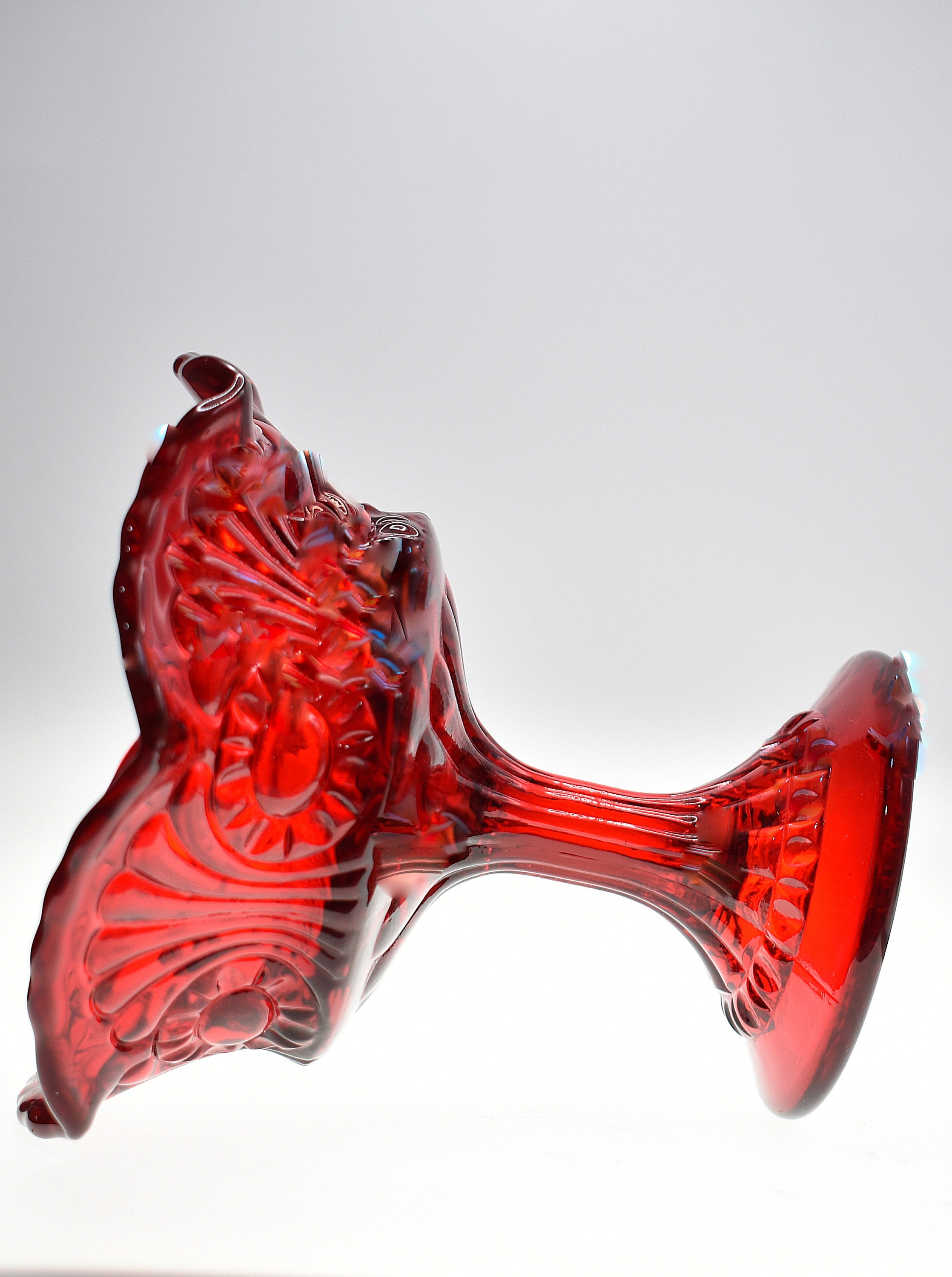 Vintage Ruby Red Fenton Glass Pedestal Dish Compote 1970s - Etsy