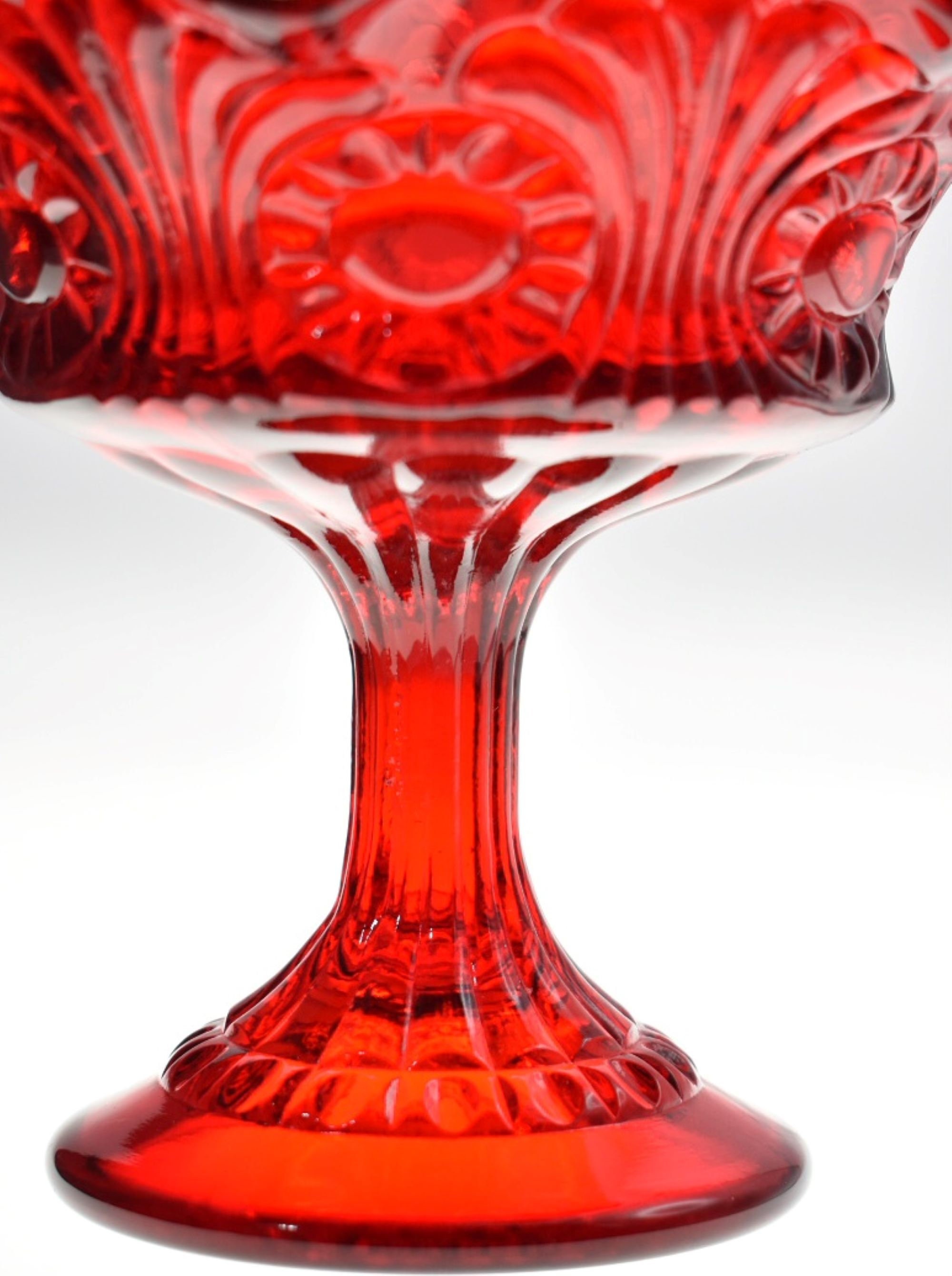 Vintage Ruby Red Fenton Glass Pedestal Dish Compote 1970s - Etsy