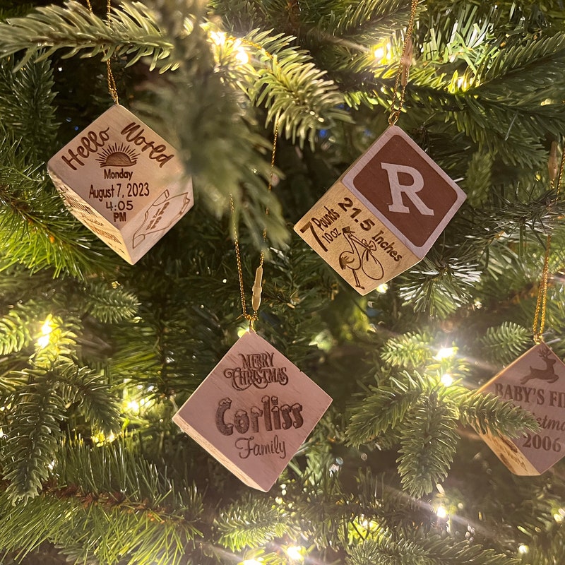 Wooden Block Christmas Ornament - Etsy