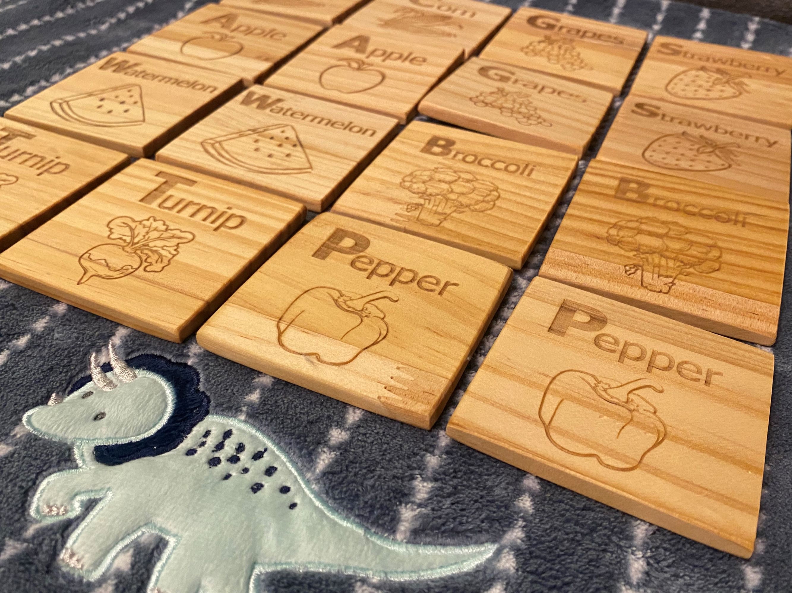 Wooden Matching Game Toddler Memory Game Set Engraved - Etsy