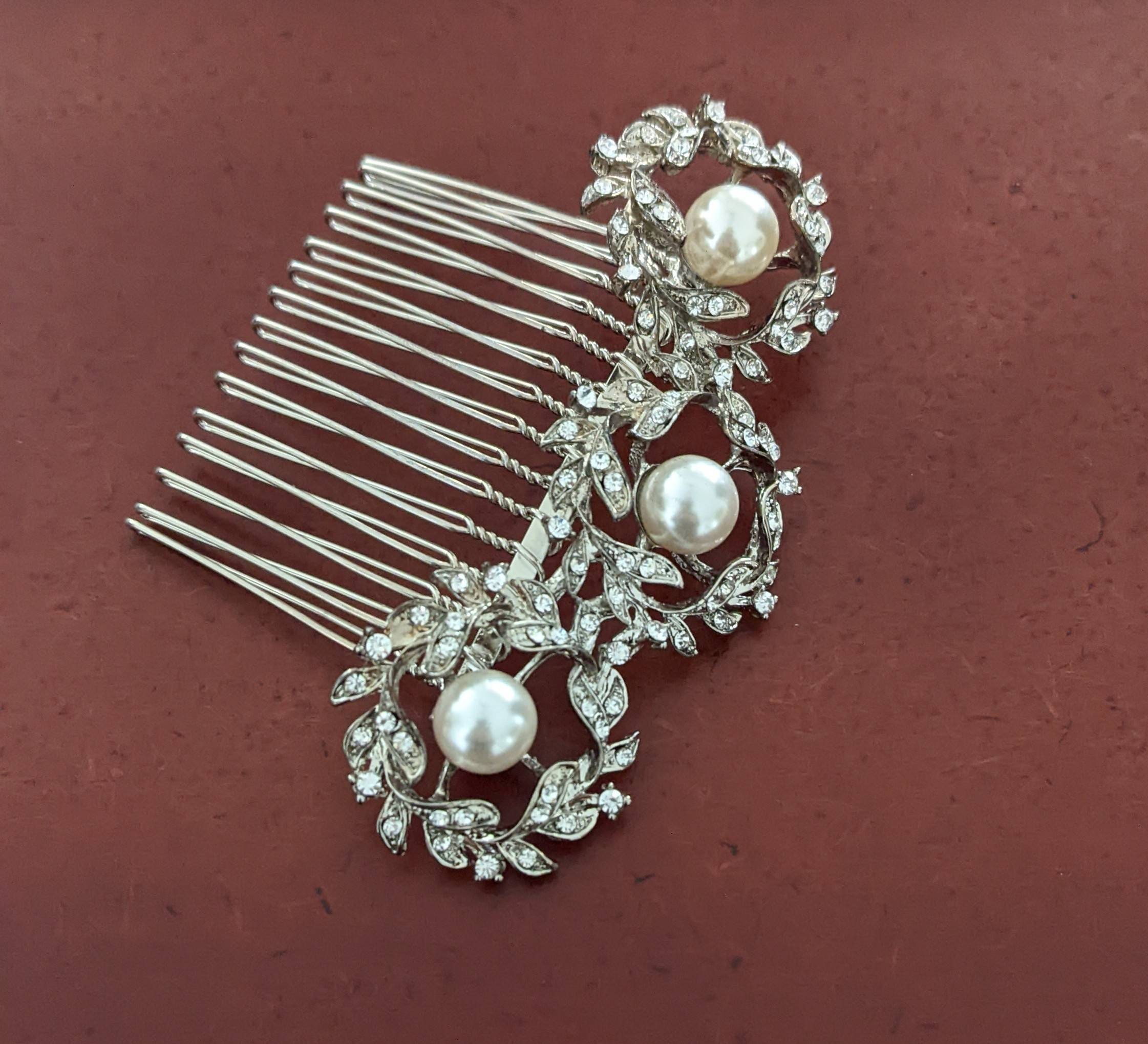 Bridal Hair Comb Crystal Pearl Bridal Hair Comb Wedding Hair Piece