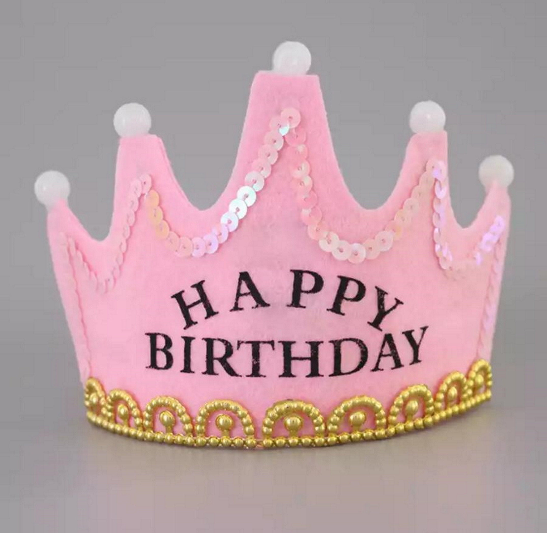 Happy Birthday Crown Light up Birthday Headband Pink Rose - Etsy