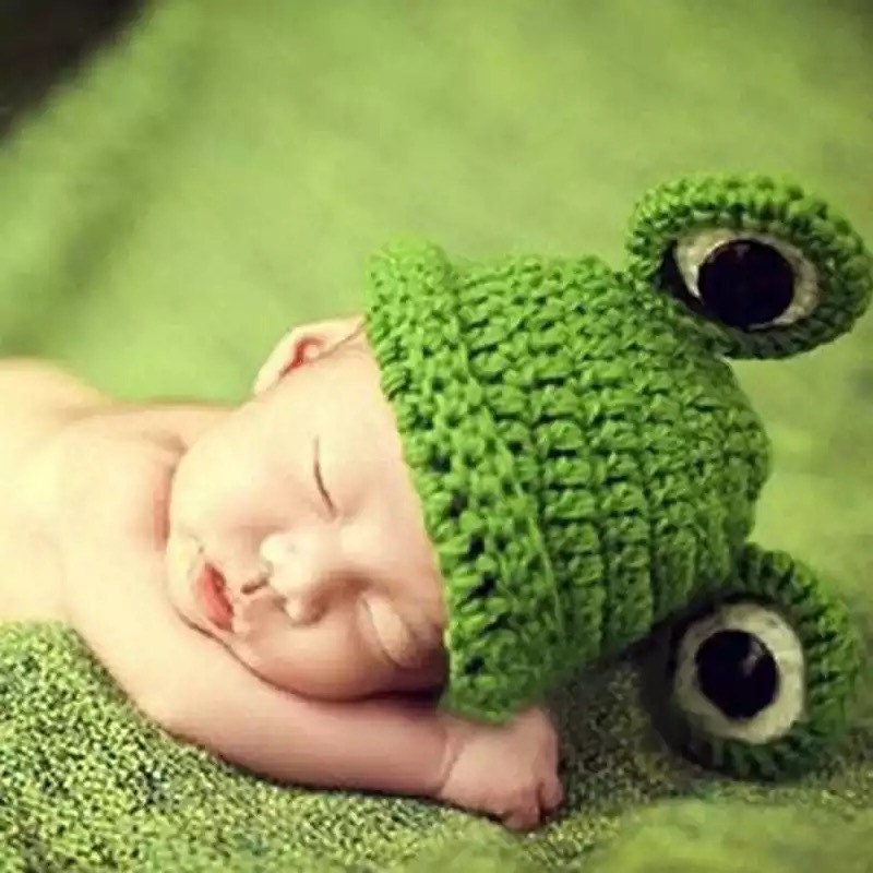 Little Frog Newborn Baby Handmade Crochet Photoshoot Costume Prop My ...