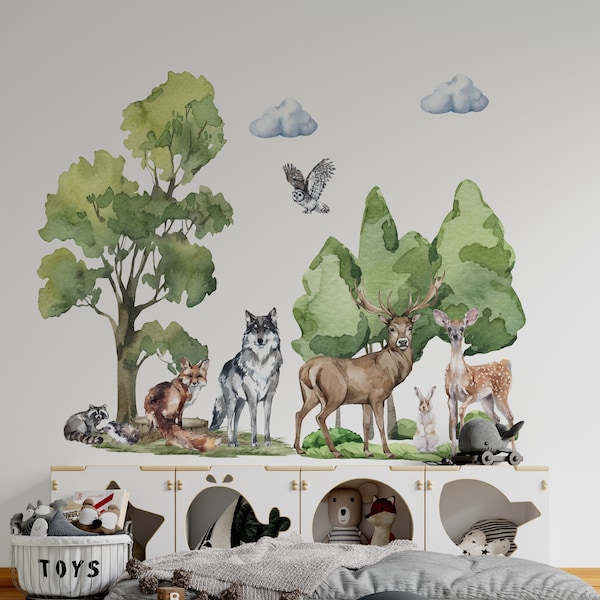Woodland Wall Decal - Etsy