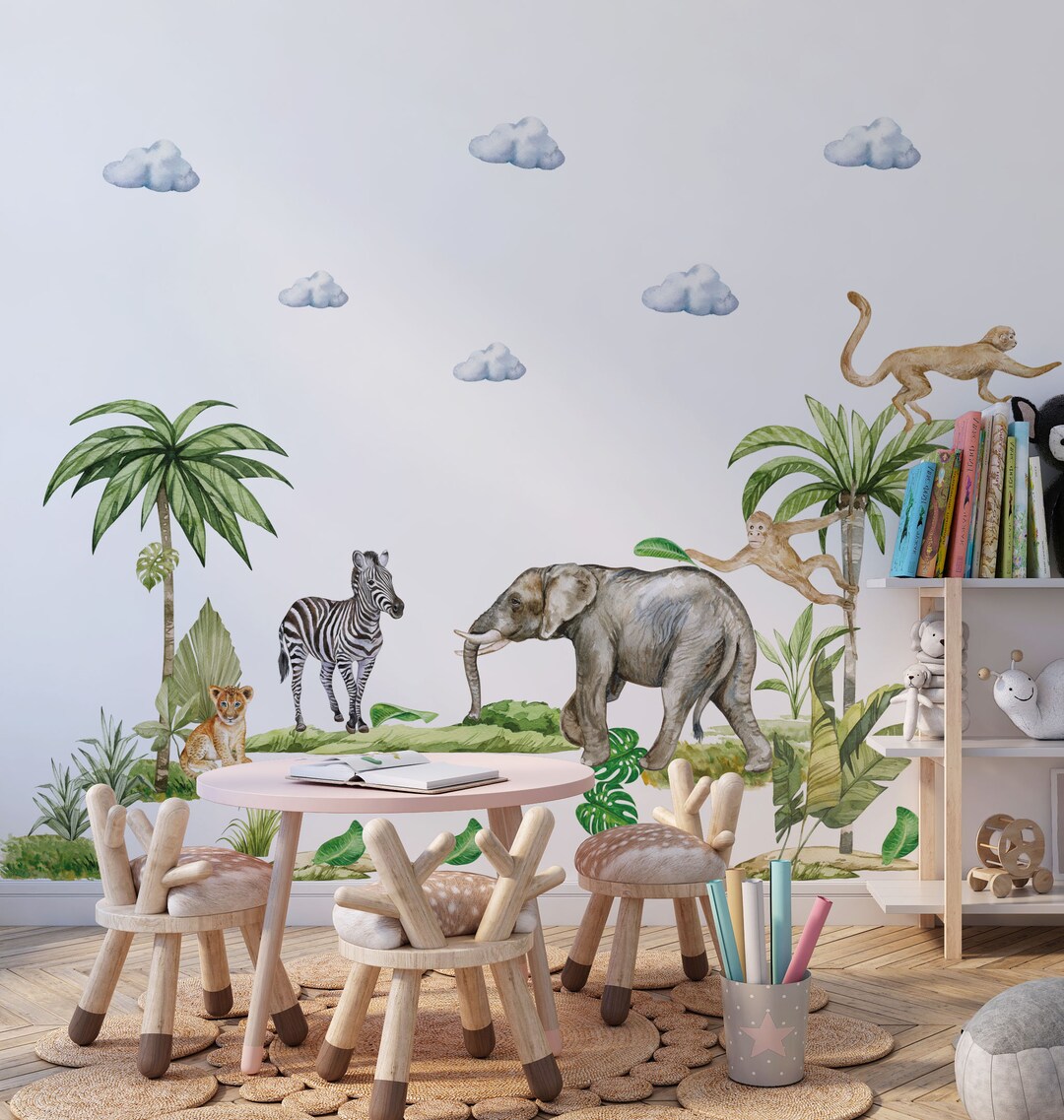 Safari Nursery Decor, Safari Wall Decal, Safari Nursery Decal, Lion ...