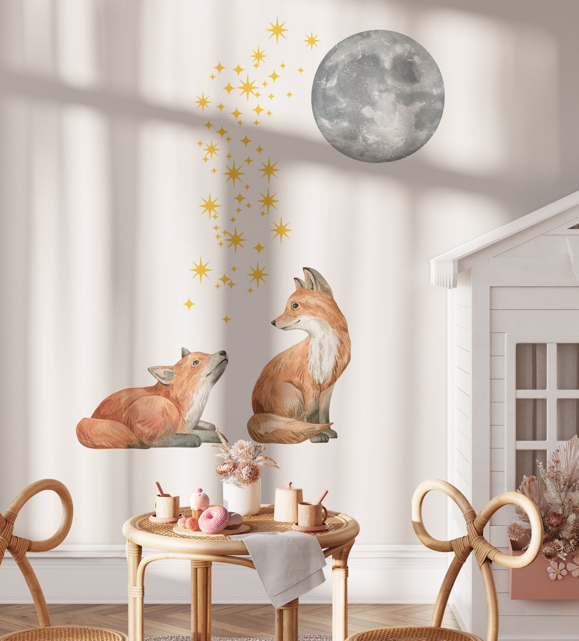 Fox Wall Decals, Nursery Wall Decal Woodland Wall Decal, Mountain Decal ...