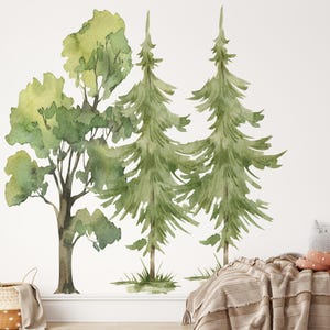 Trees Wall Decals, Forest Tree Wall Decals, Large Trees Wall Decal ...