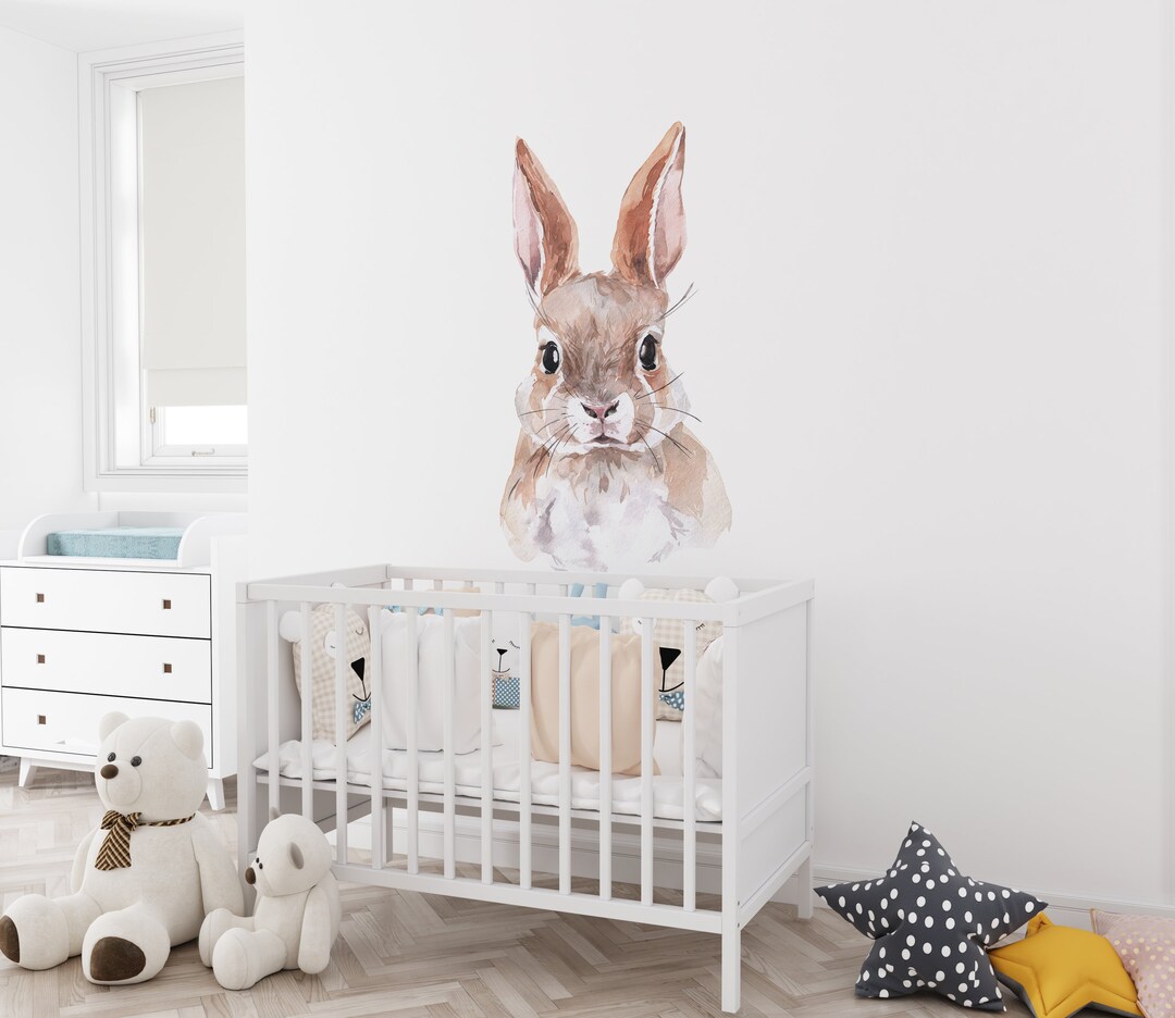 Bunny Wall Decal, Animal-themed Wall Art for Kids, Forest Friends Wall ...