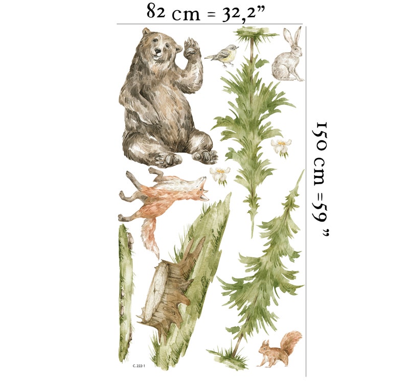 Forest Wall Decal Woodland Wall Decal Mountain Decal - Etsy